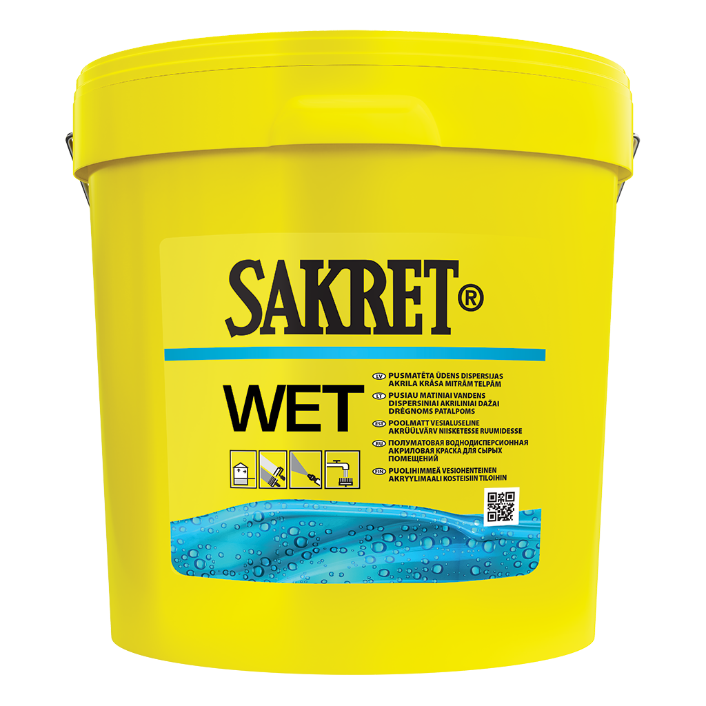 SAKRET WET Niiskuskindel poolmatt seinavärv - SAKRET